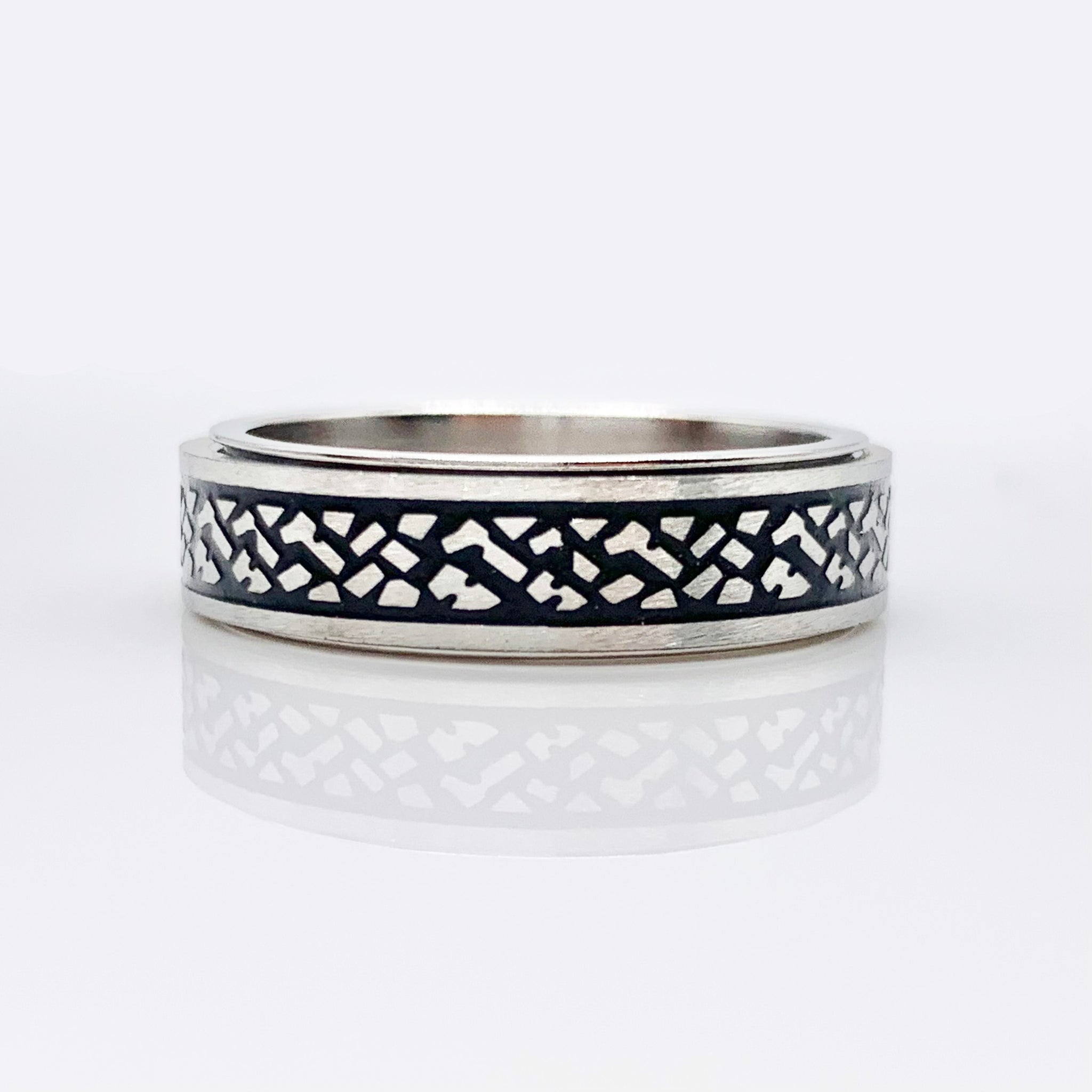Wheat spike/Tire tracks Worry Ring/Spinner Ring/fidget ring Size 6 / 7 ...